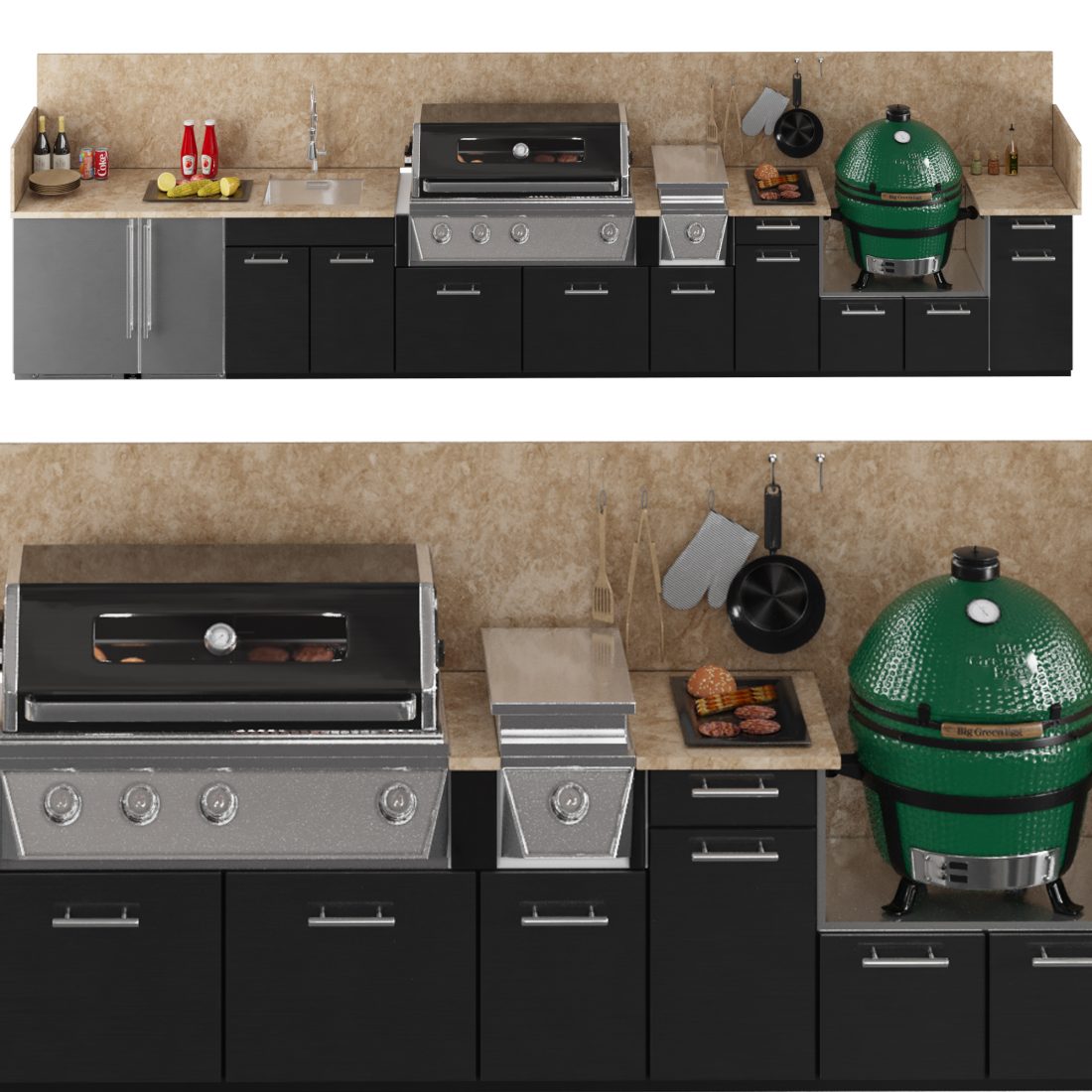 Trex Outdoor Kitchen - 3D Model for VRay, Corona