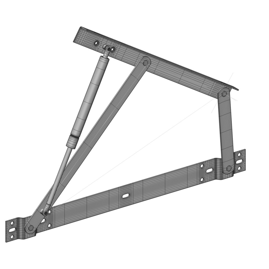 Rigged Bed Mechanism With Gas Lift - 3D Model for Corona, VRay