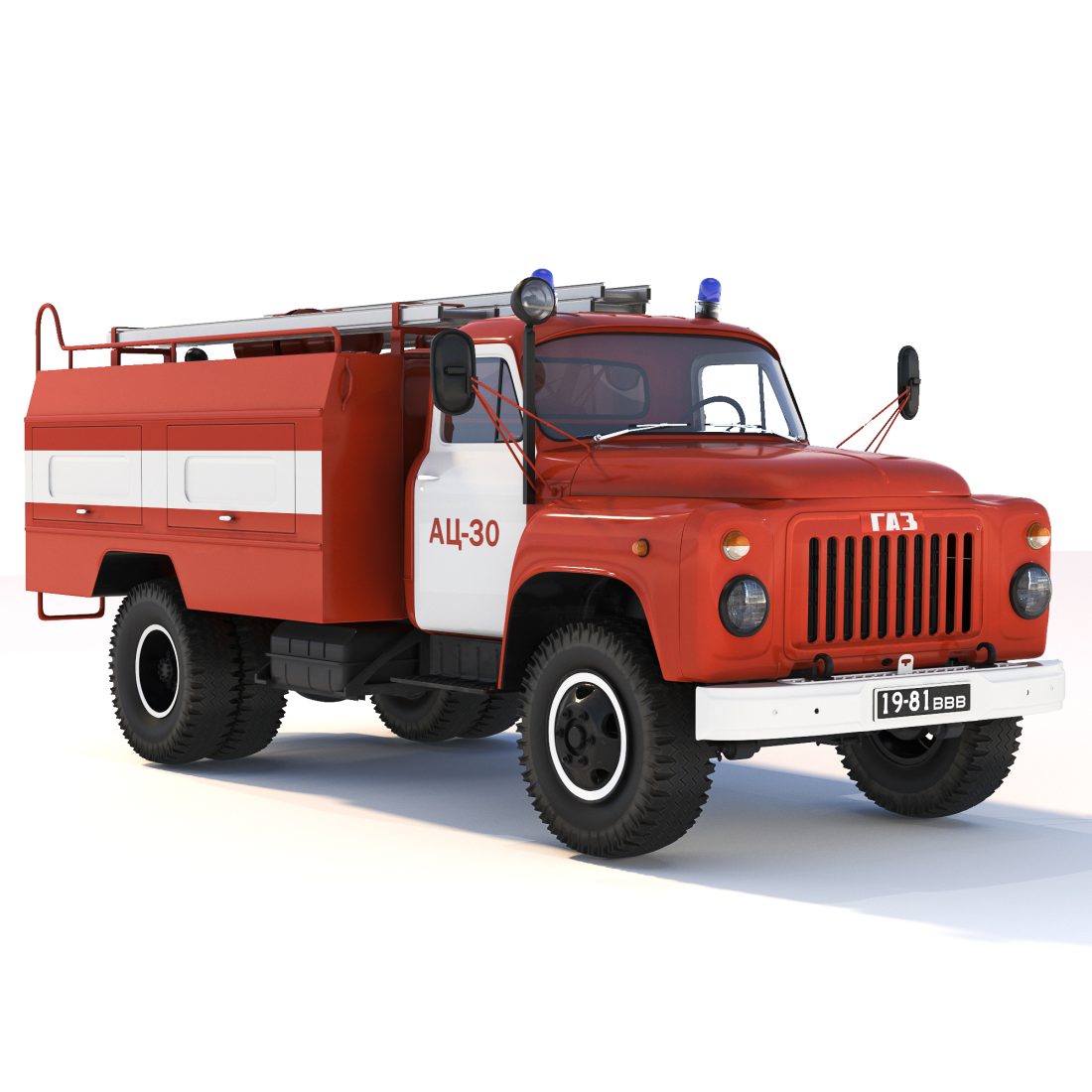 Gaz 53 Ac-30-106g Fire Truck 1987 - 3D Model for VRay