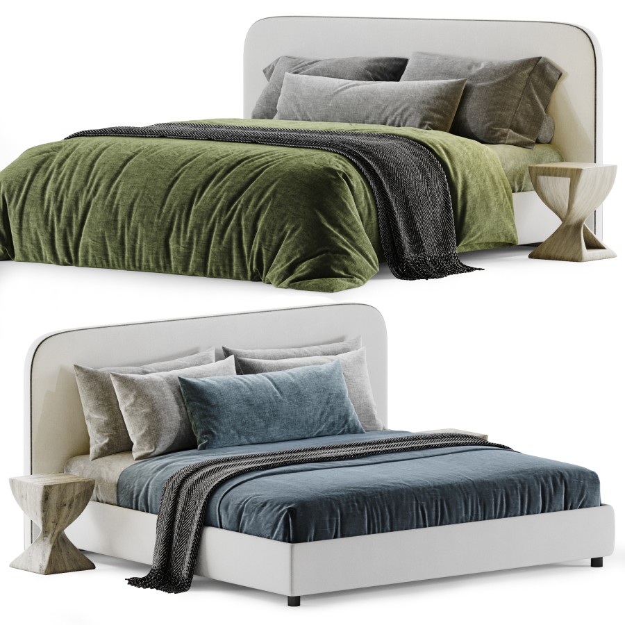 Metis Soft Bed - 3D Model for VRay, Corona
