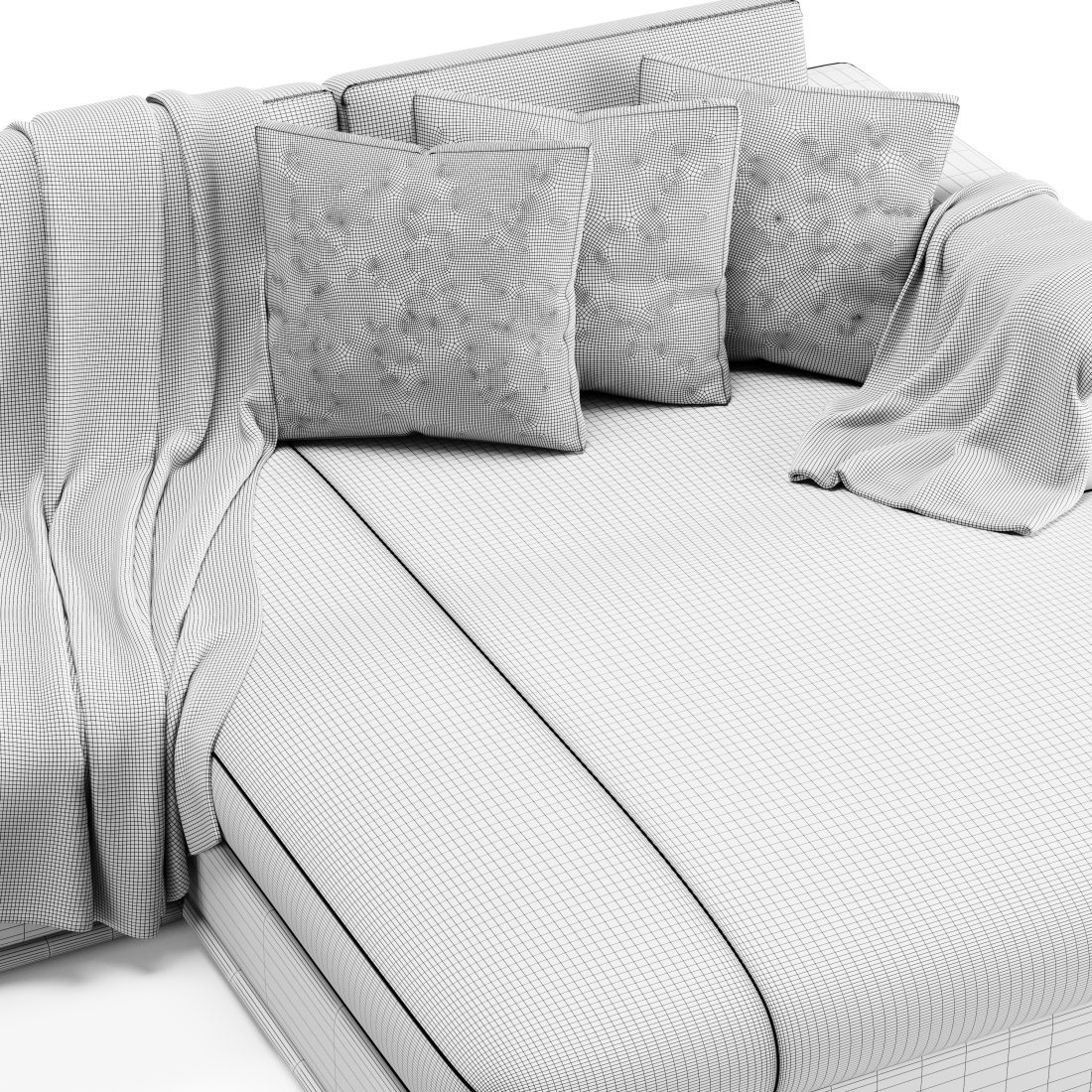 Minotti Hamilton Chaise Longue Sofa - 3D Model for Corona