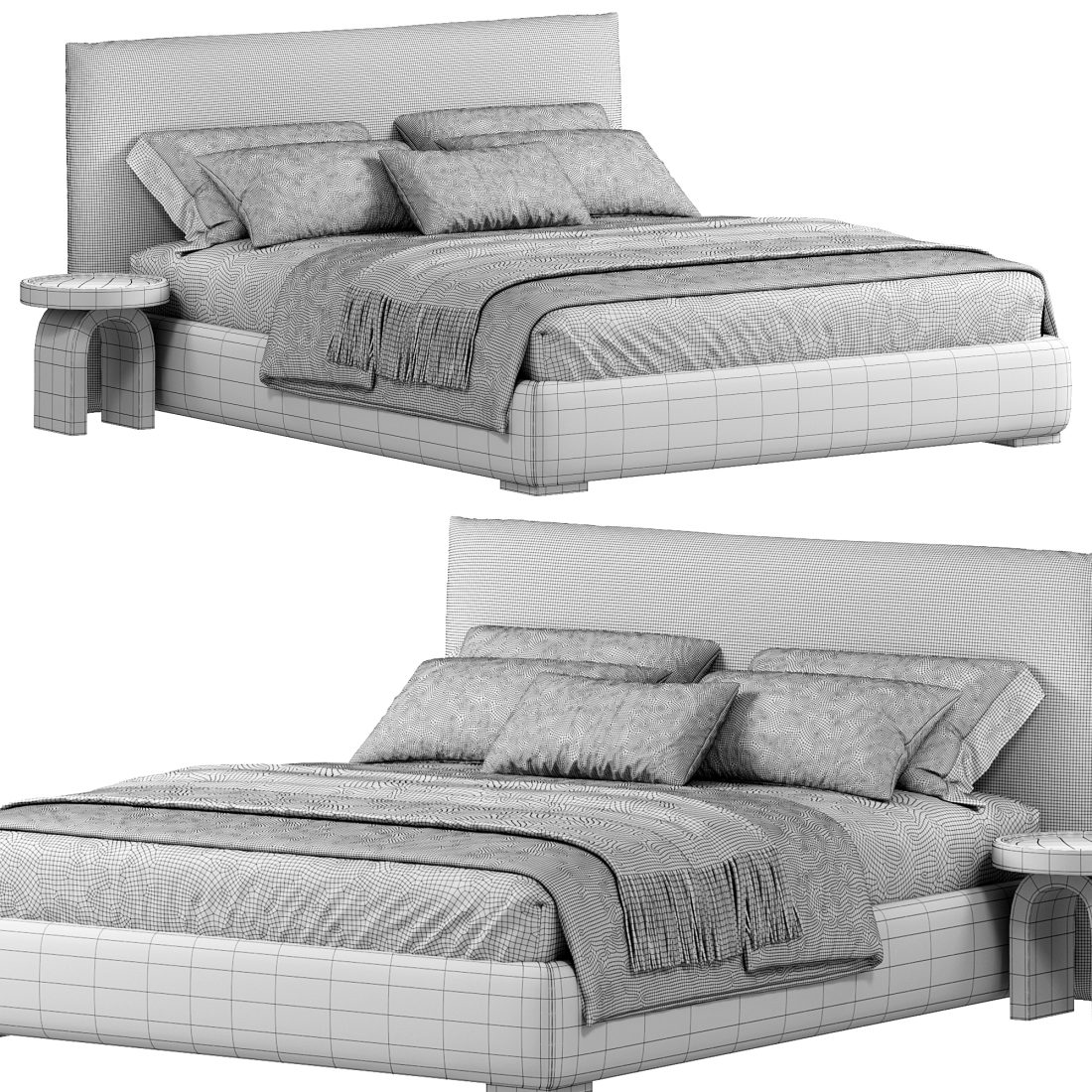 Meridiani Scott Bed - 3D Model for Corona