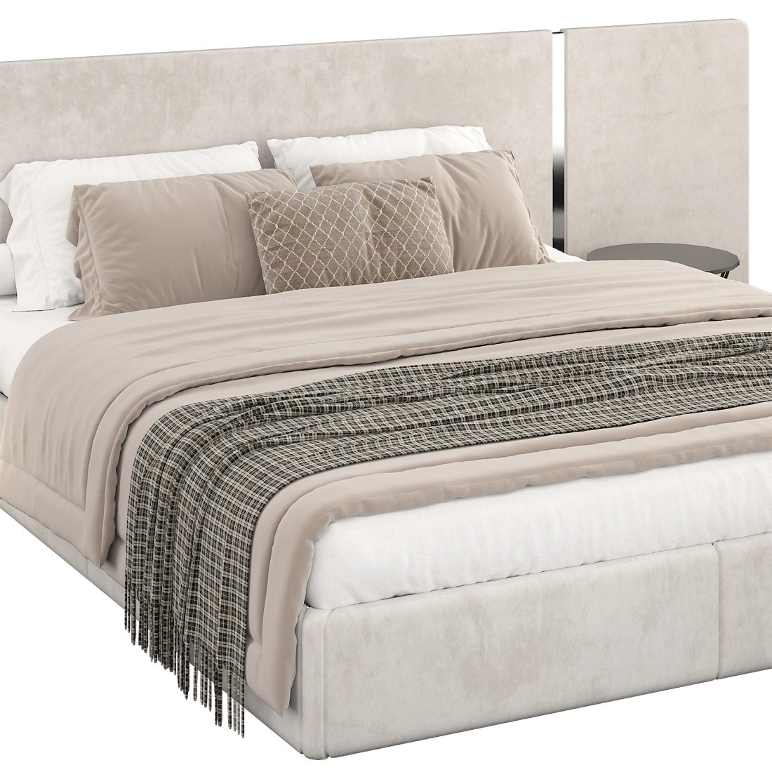 Suit Bed Long Headboard - 3D Model for VRay, Corona