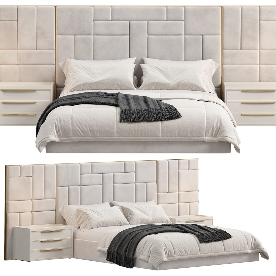 Montreal Bed By Cazarina - 3D Model for Corona