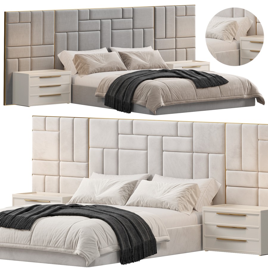 Montreal Bed By Cazarina - 3D Model for Corona