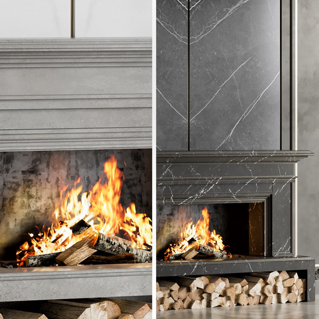 Fireplace 14 - 3D Model for VRay, Corona