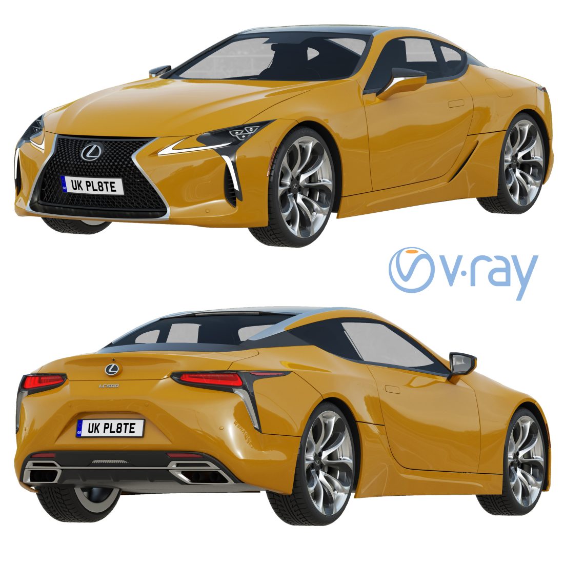 Lexus LC 500 2023 - 3D Model for VRay