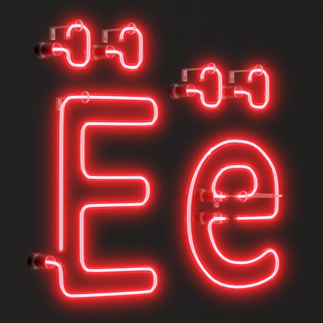 Neon Light Lamp-09 - Russian Alphabet 3D Model for Corona | CGMood
