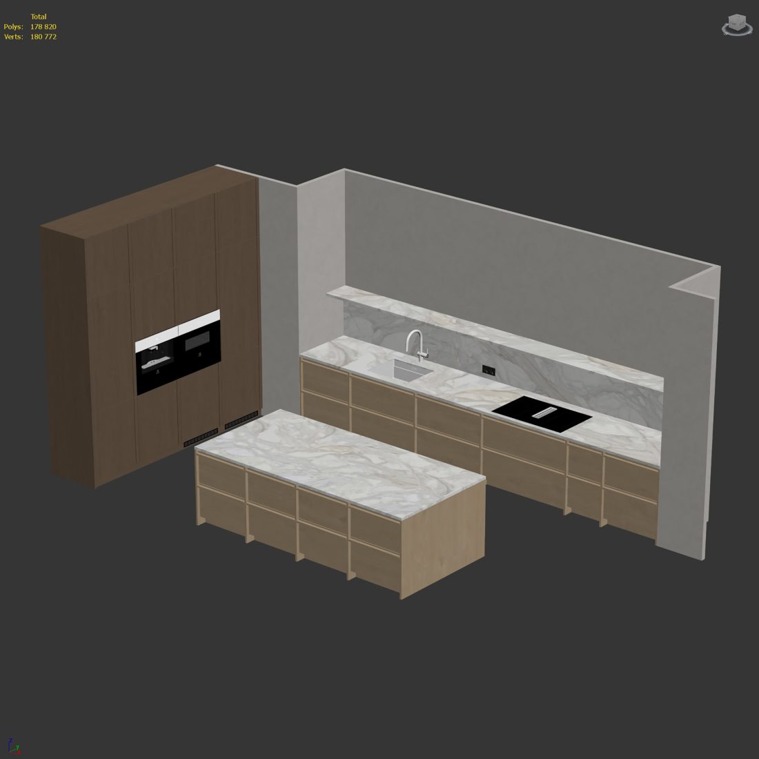 Kitchen Set 40 - 3D Model for VRay, Corona