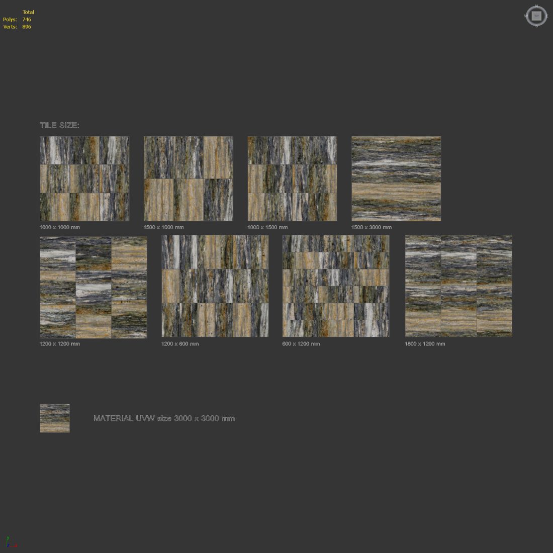 Granite 05 - 3D Model for VRay, Corona