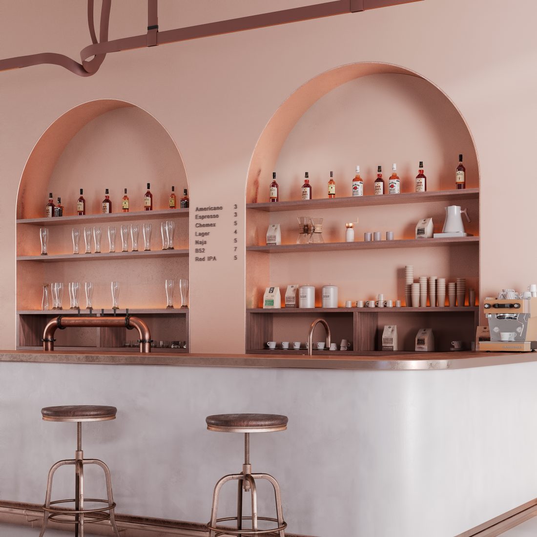 Bar Counter - 3D Model for Corona