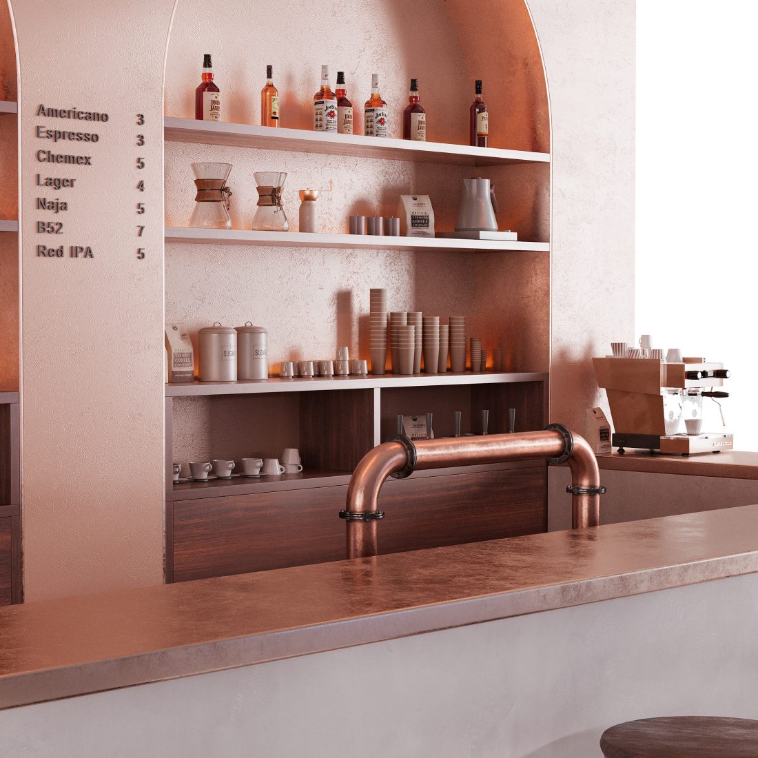 Bar Counter - 3D Model for Corona