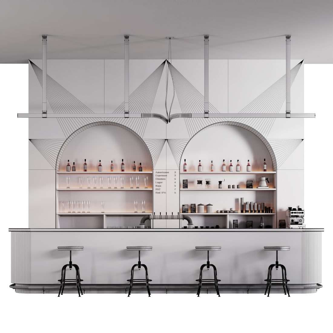 Bar Counter - 3D Model for Corona