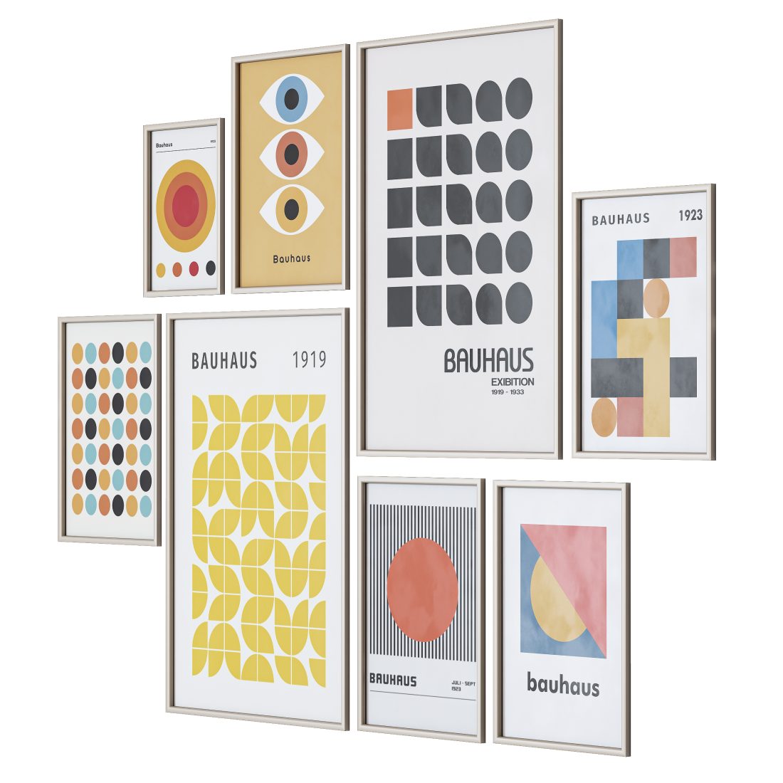Bauhaus Picture Frames - 3D Model for VRay, Corona