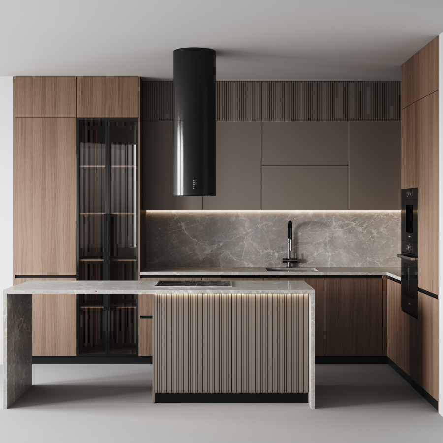 Kitchen Modern-052 - 3D Model for VRay, Corona