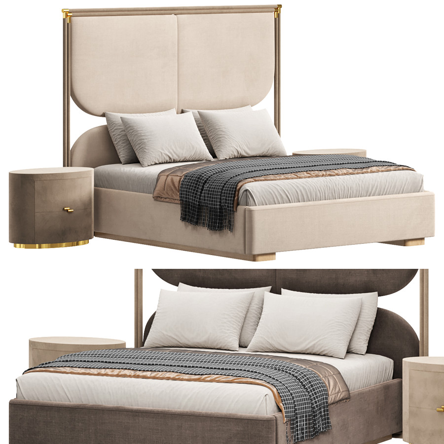 Boheme Bed By Rugiano - 3D Model for Corona
