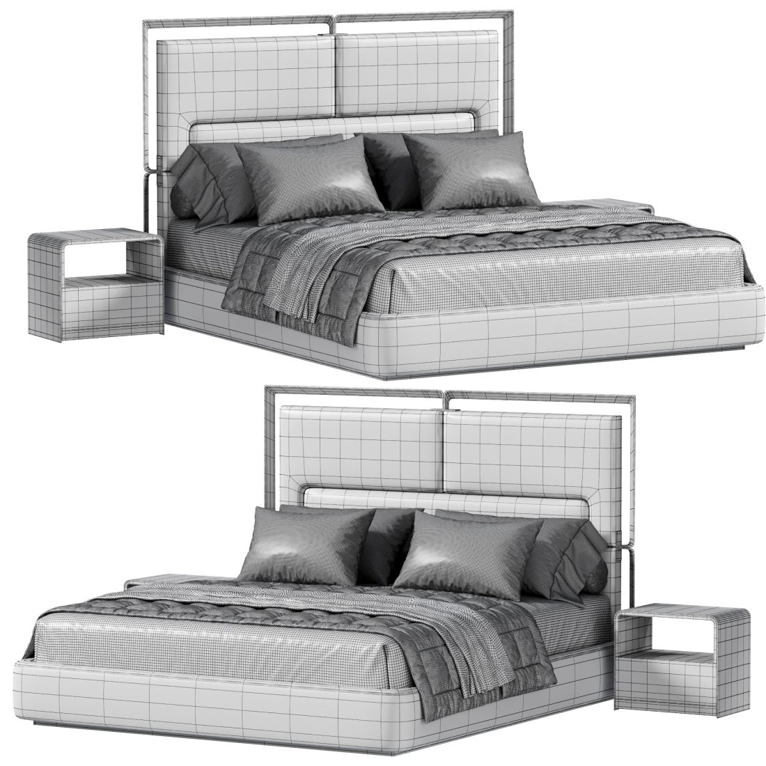 Grace Bed By Rugiano - 3D Model for Corona