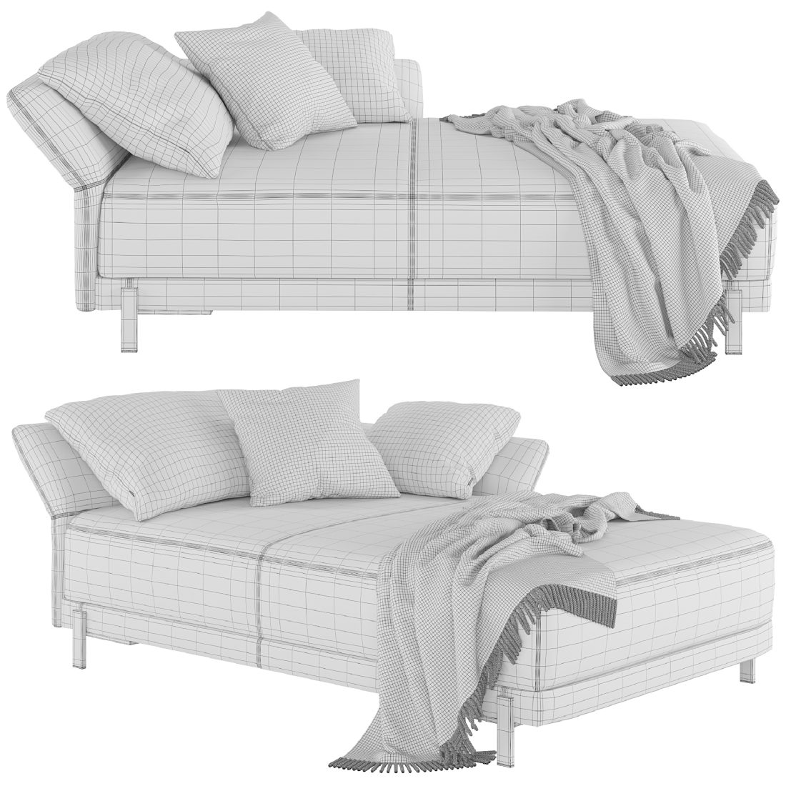 Daybed Matthew - 3D Model for VRay, Corona