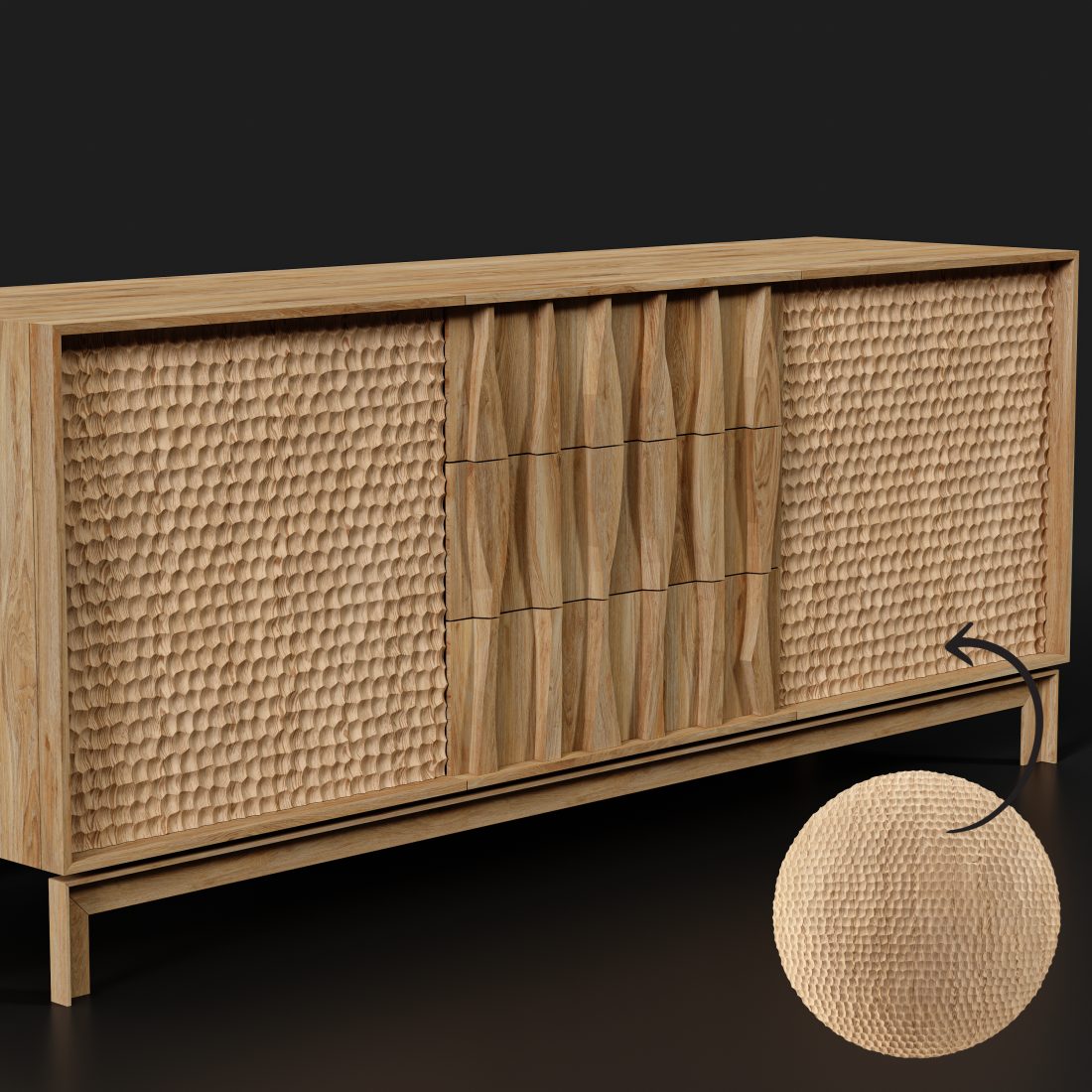 Art Wood 11 (curve Wood-seamless) - 3D Model for VRay