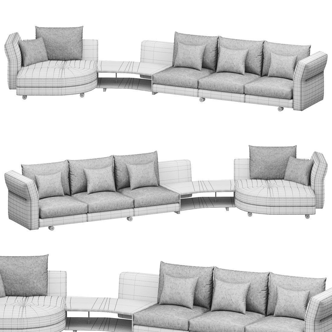 Riverside Sofas By Longhi 3D Model for Corona | CGMood