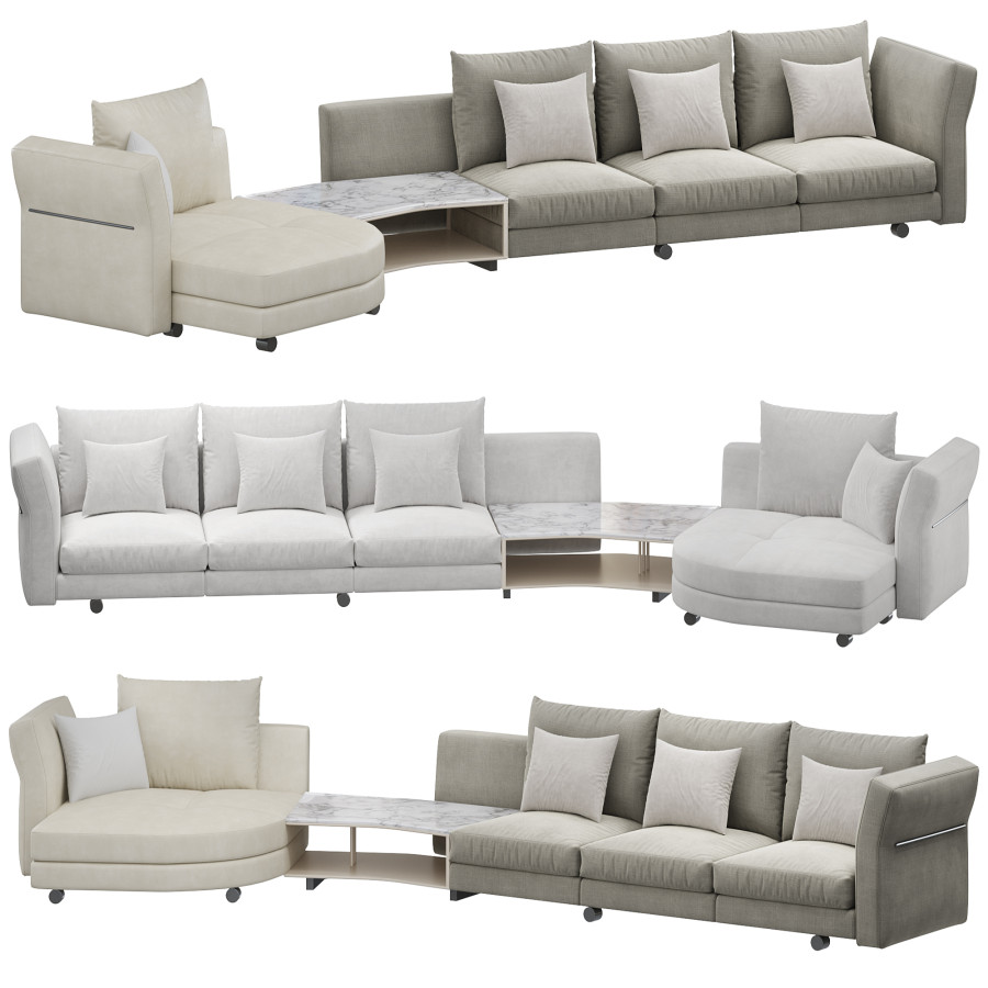 Riverside Sofas By Longhi 3D Model for Corona | CGMood