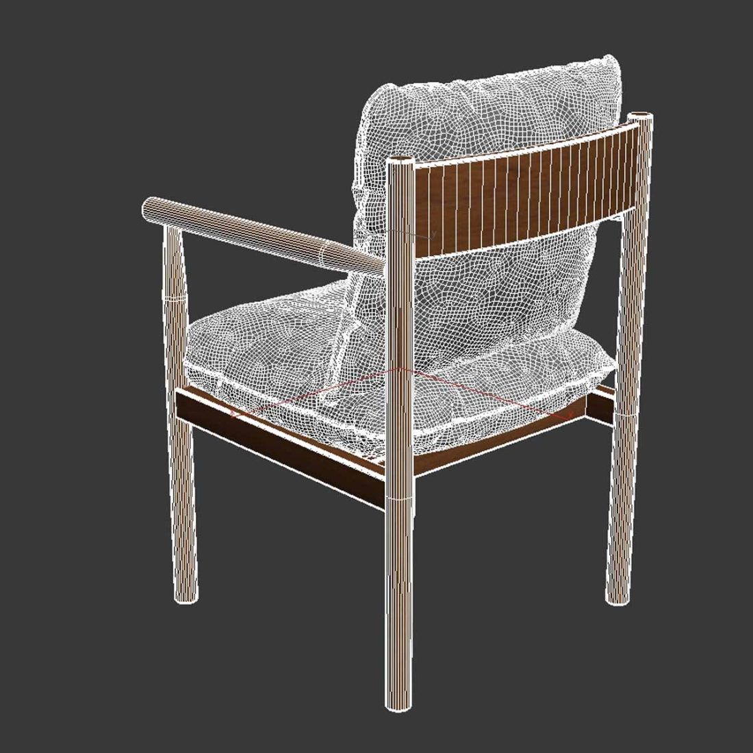 Enka Terrace Wood Armchair - 3D Model for VRay