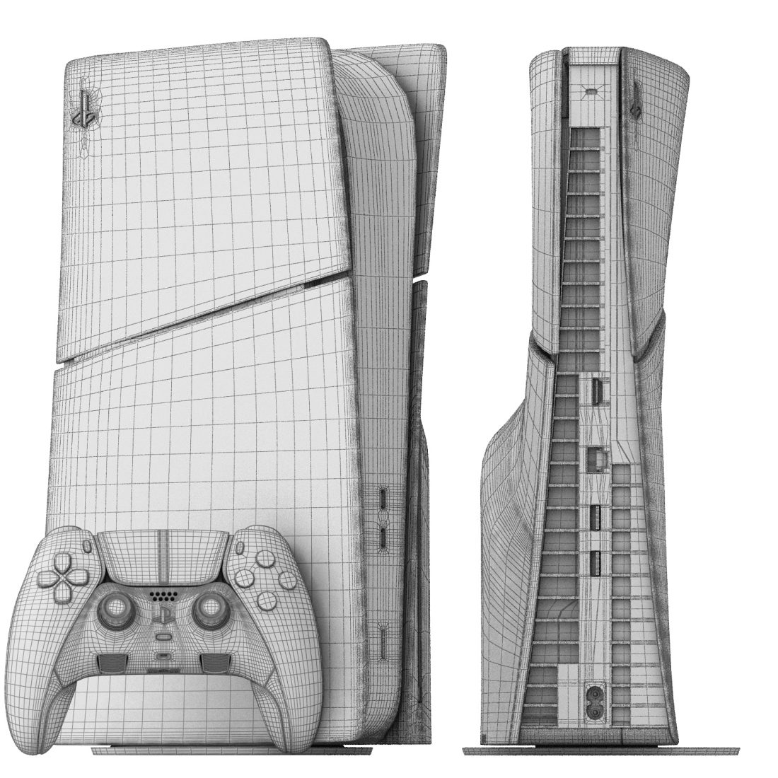 Sony Playstation 5 Slim With Controller 3D Model for VRay, Corona | CGMood