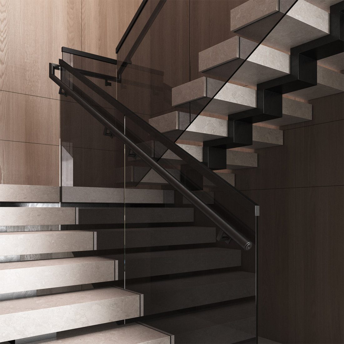 Modern Interior Stairs 18_2 - 3D Model for Corona