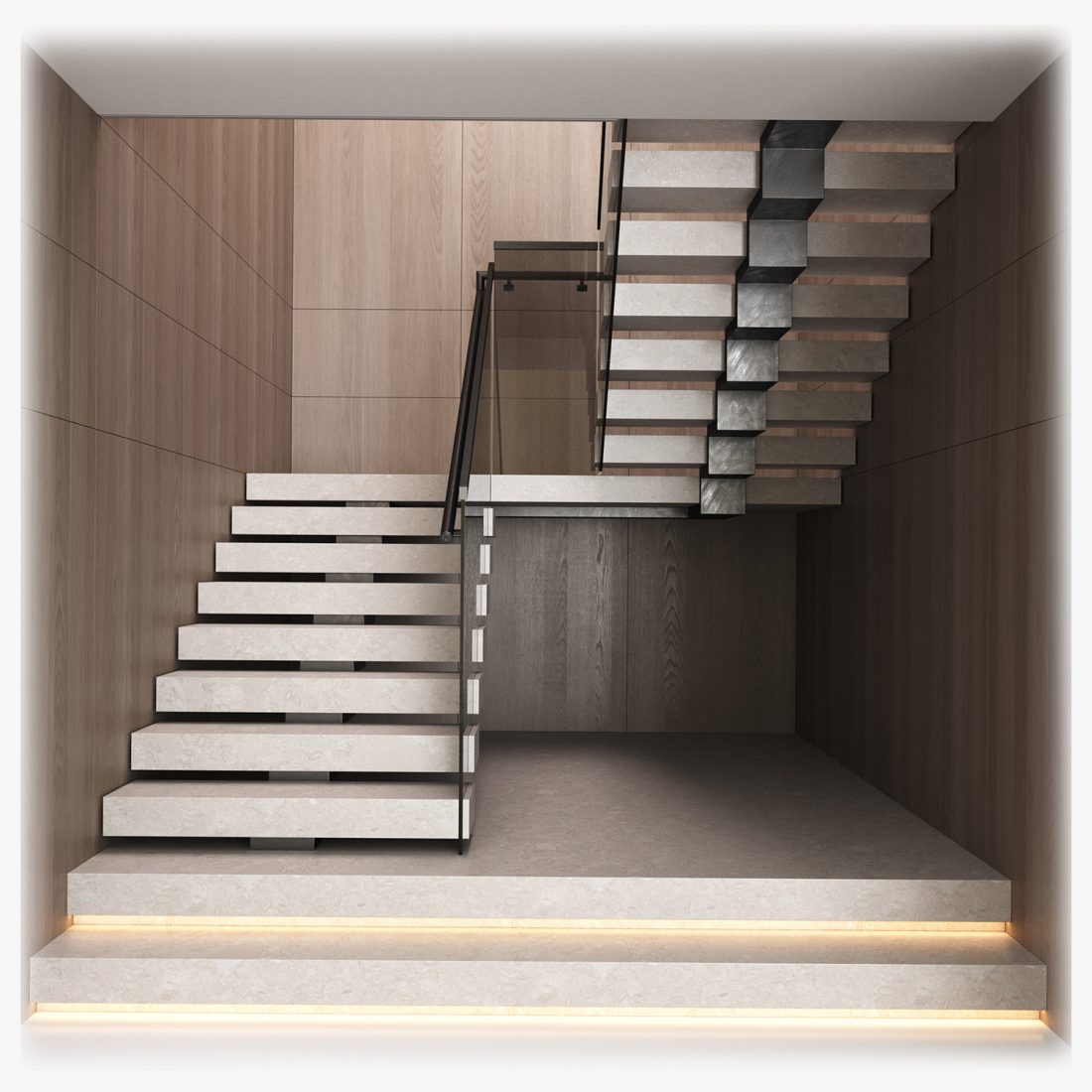 Modern Interior Stairs 18_2 - 3D Model for Corona