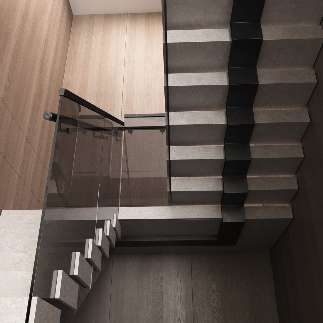 Modern Interior Stairs 18_2 - 3D Model for Corona
