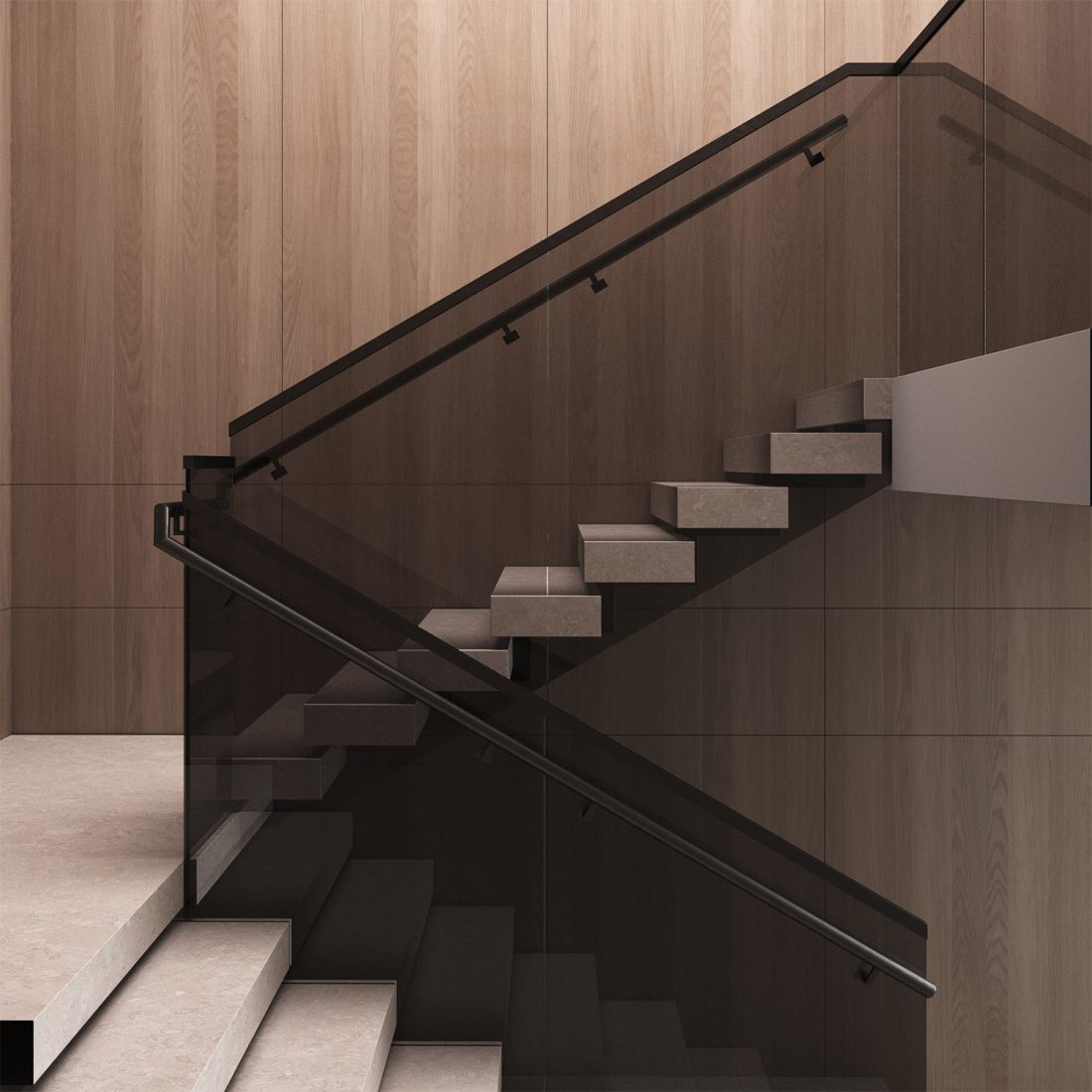Modern Interior Stairs 18_2 - 3D Model for Corona