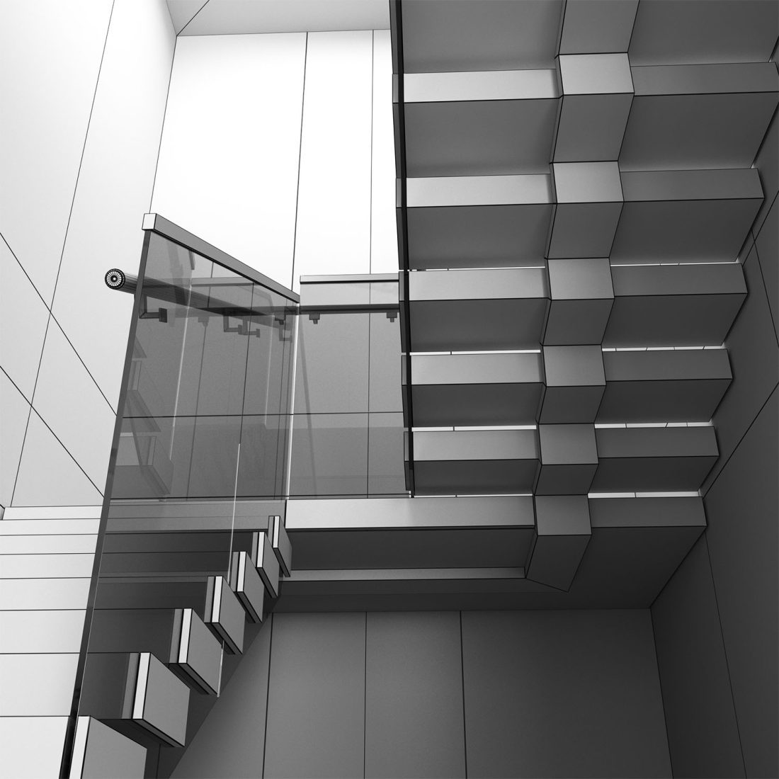 Modern Interior Stairs 18_2 - 3D Model for Corona