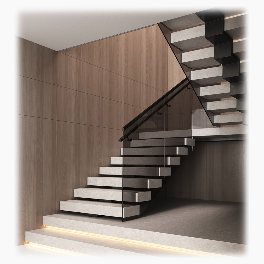 Modern Interior Stairs 18_2 - 3D Model for Corona