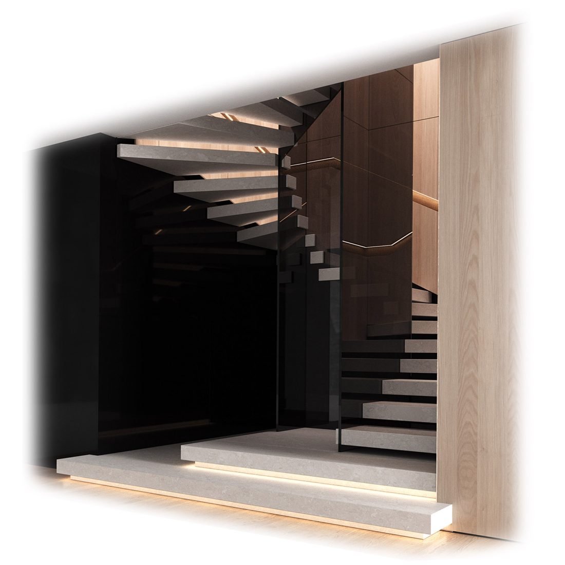 Modern Interior Stairs 20 - 3D Model for Corona