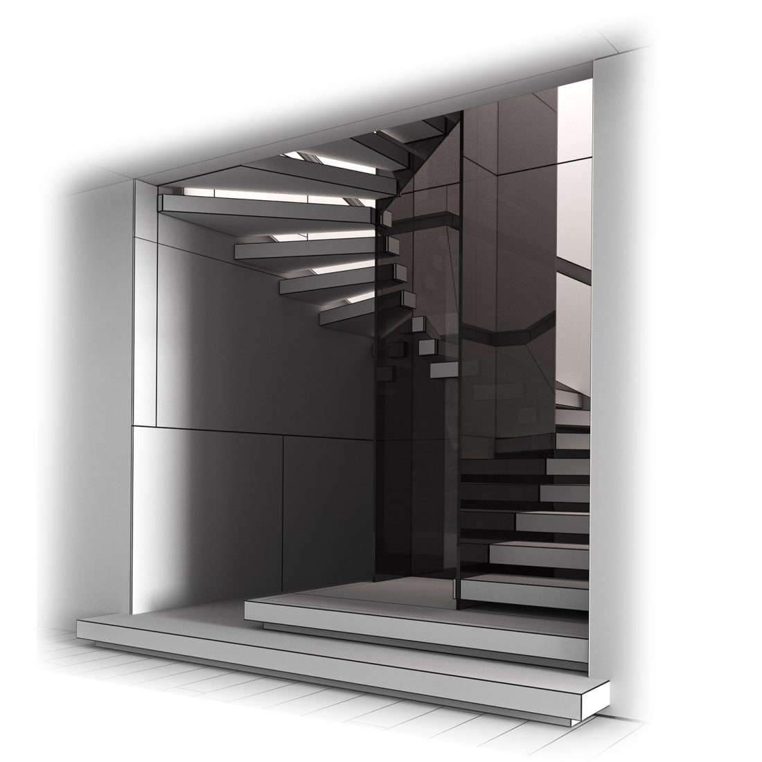 Modern Interior Stairs 20 - 3D Model for Corona