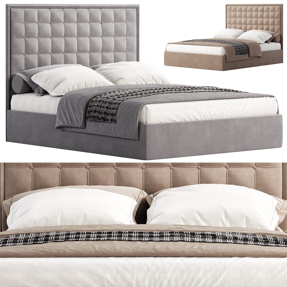 Monako Bed By Cazarina - 3D Model for Corona