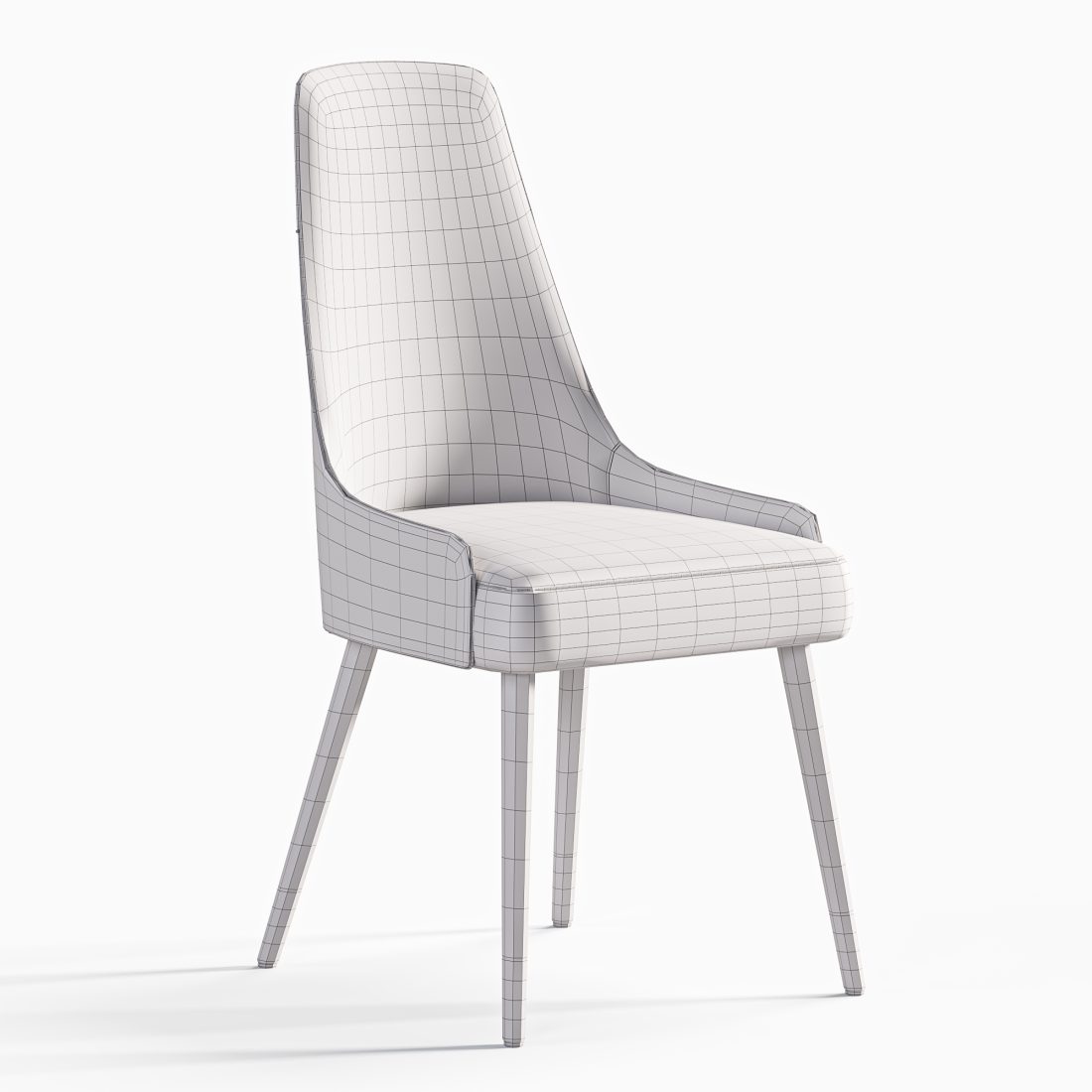 Bent Board Upholstered Dining Chair Side Chair 3D Model for Corona | CGMood