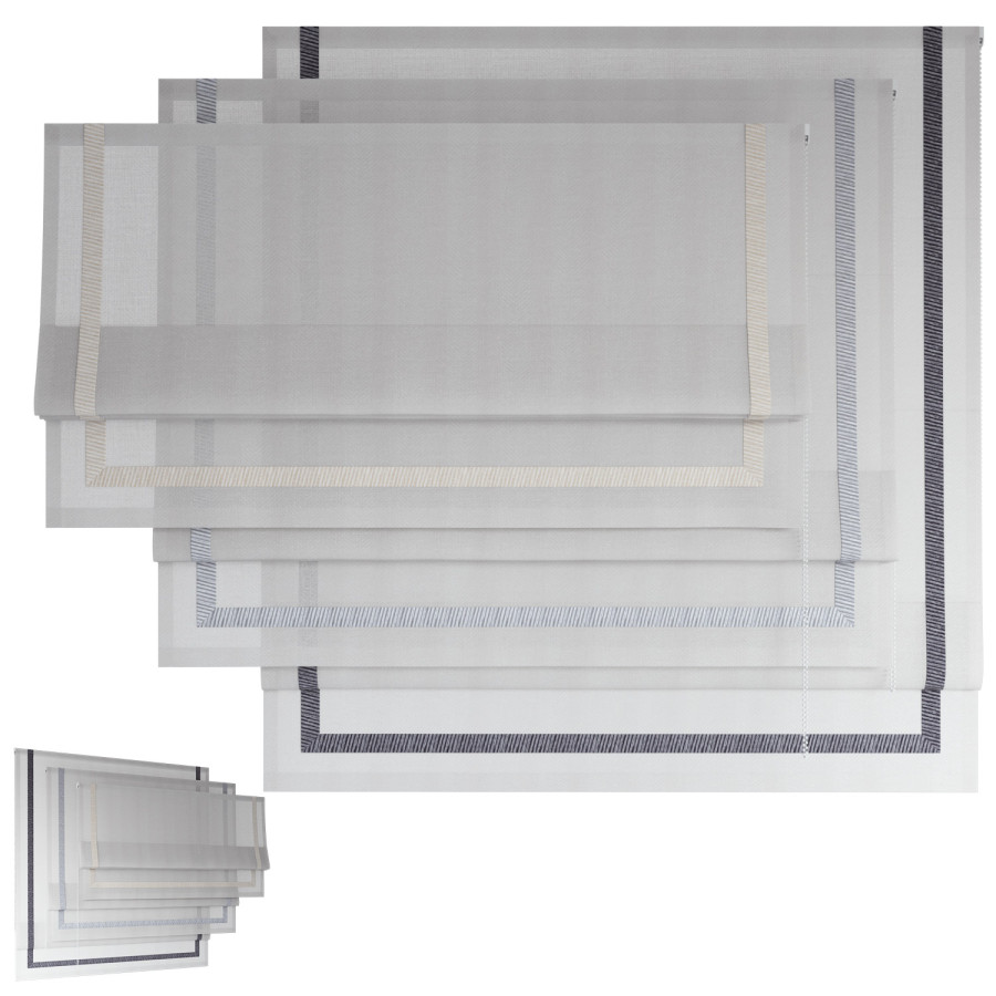 Roman Curtains 199 | Sheer Fabric | Roman Shades - 3D Model for VRay ...