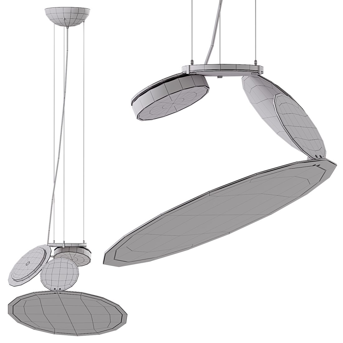 Suspended Designer Lamp Cut By Axolight - 3D Model for VRay, Corona