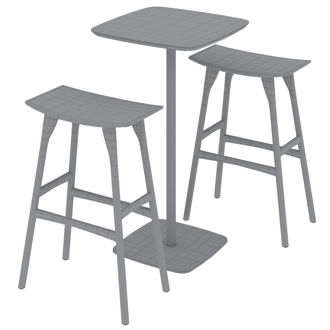 Parson Bar Table And Osso Bar Stool 3D Model for VRay, Corona | CGMood