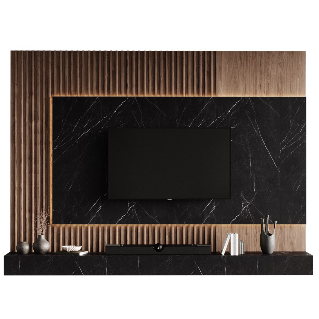 Tv Wall Set 026 - 3D Model for Corona