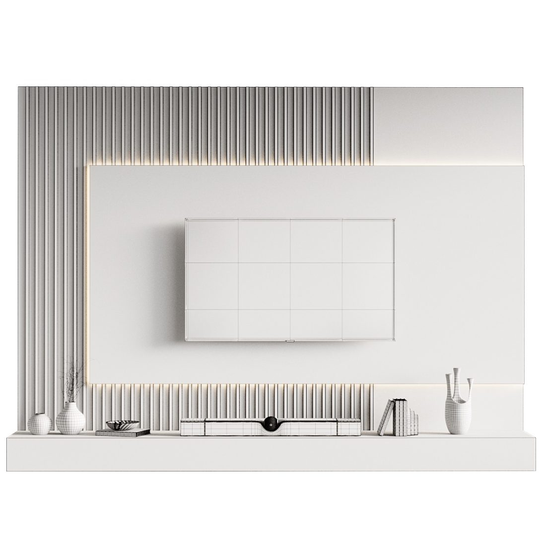 Tv Wall Set 026 - 3D Model for Corona