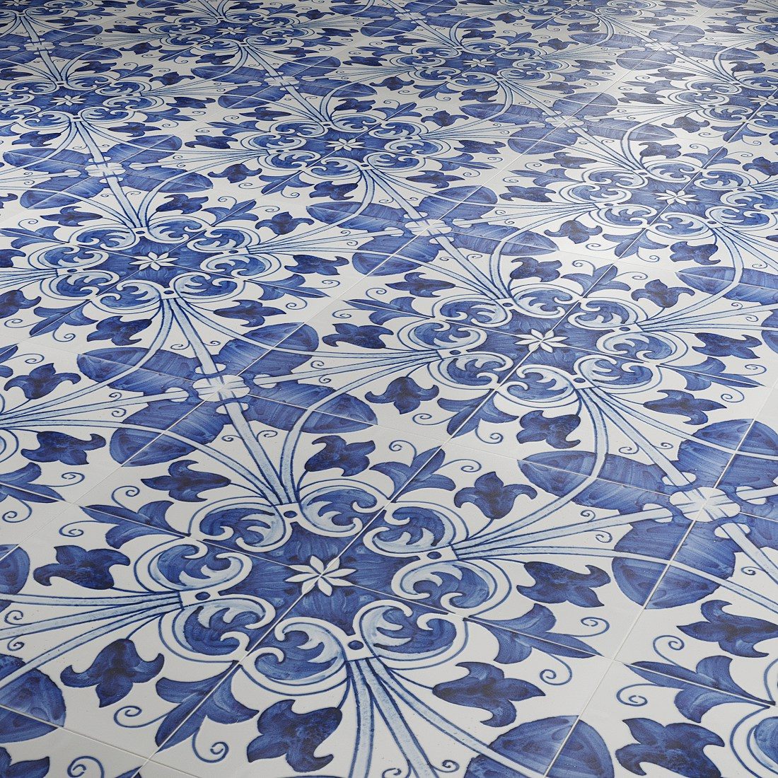 Ceramic Tile Almoster Blue 4k Pbr Seamless - 3D Model for VRay, Corona ...
