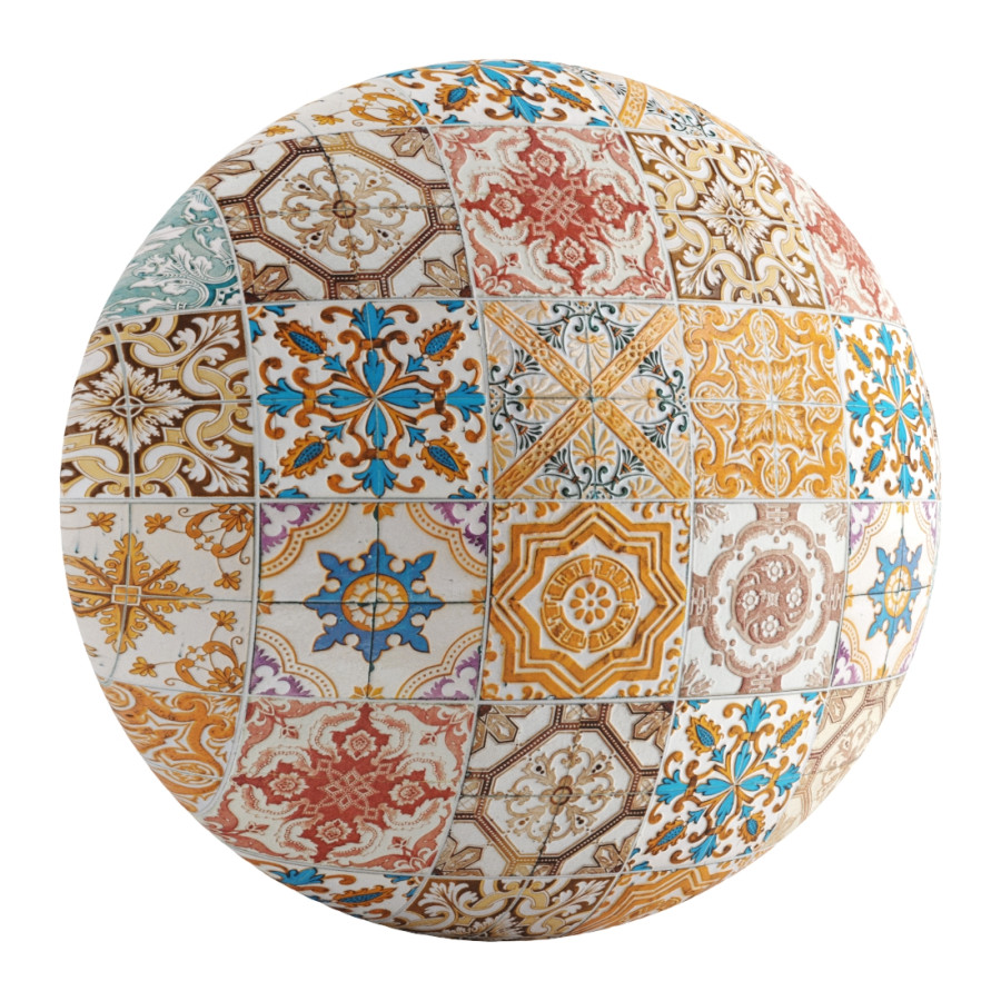 Ceramic Tile CvClassic 45 4k Pbr Seamless - 3D Model for VRay, Corona, VRay
