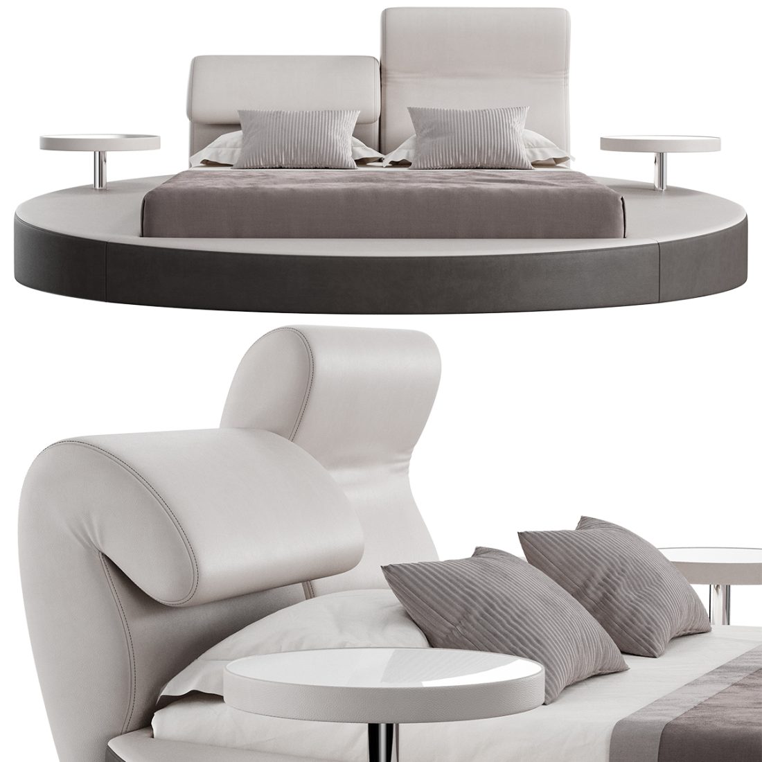 Round Bed Trinity August 3D Model for Corona | CGMood