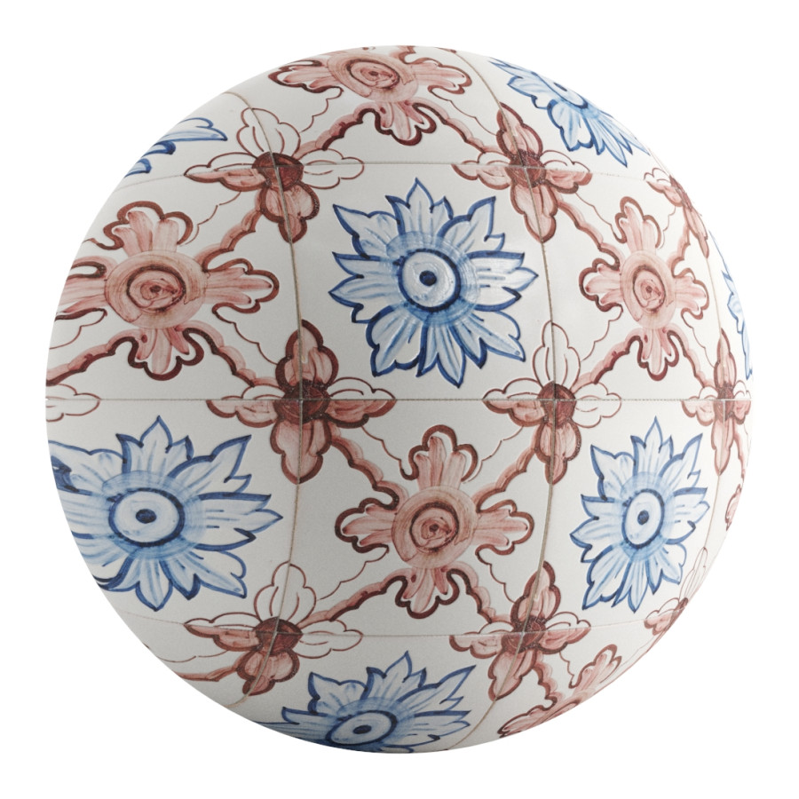 Ceramic Tile Azulejo Figoeira 4k Pbr Seamless - 3D Model for VRay ...