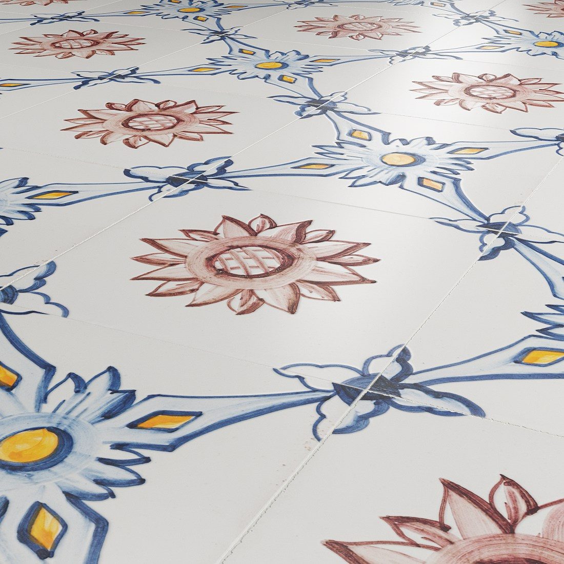 Ceramic Tile Azulejo Pombalino 4k Pbr Seamless Texture / PBR Material ...