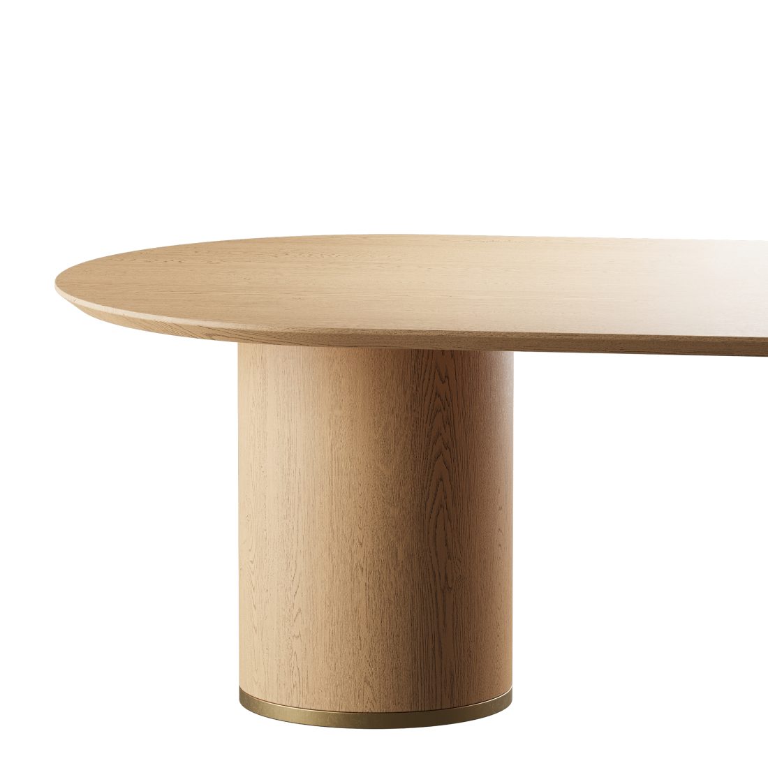 Brandy Natural Ash Wood 95 Oval Dining Table - 3D Model for Corona