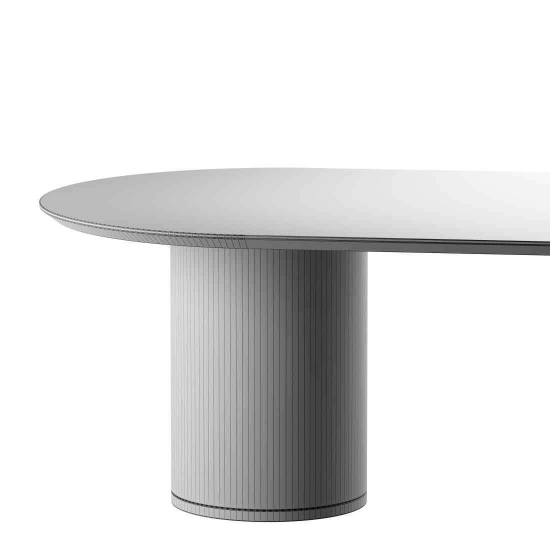 Brandy Natural Ash Wood 95 Oval Dining Table - 3D Model for Corona