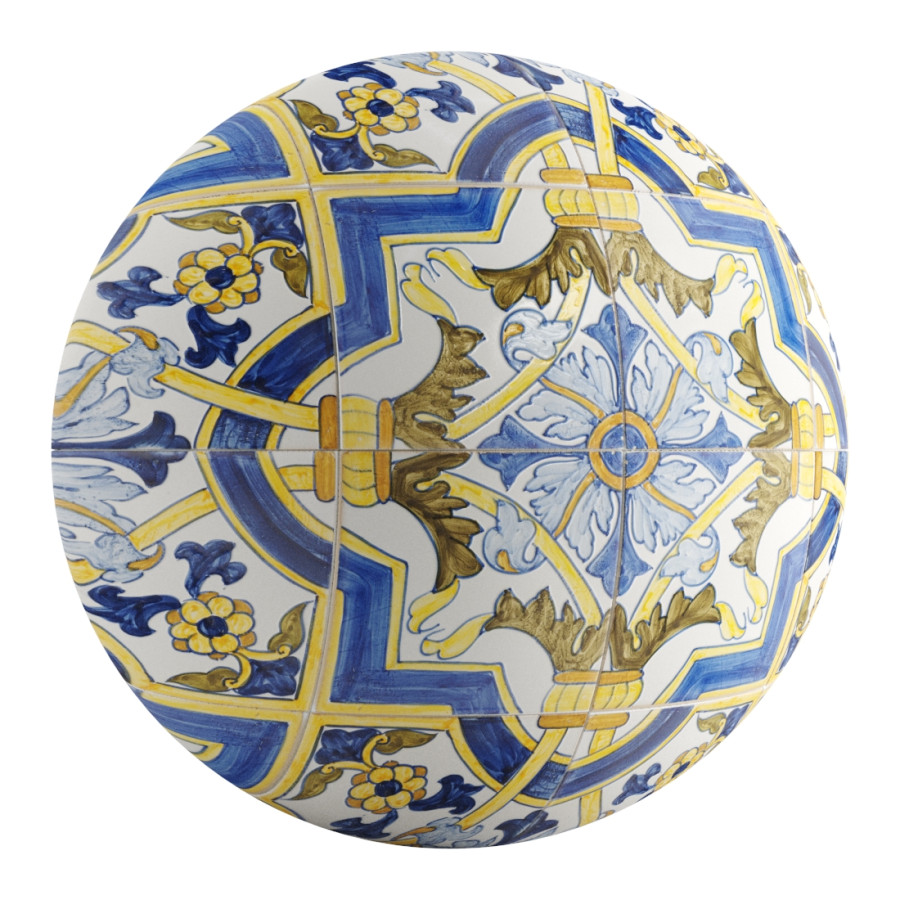 Ceramic Tile Azulejo Xabregas 4k Pbr Seamless - 3D Model for VRay ...